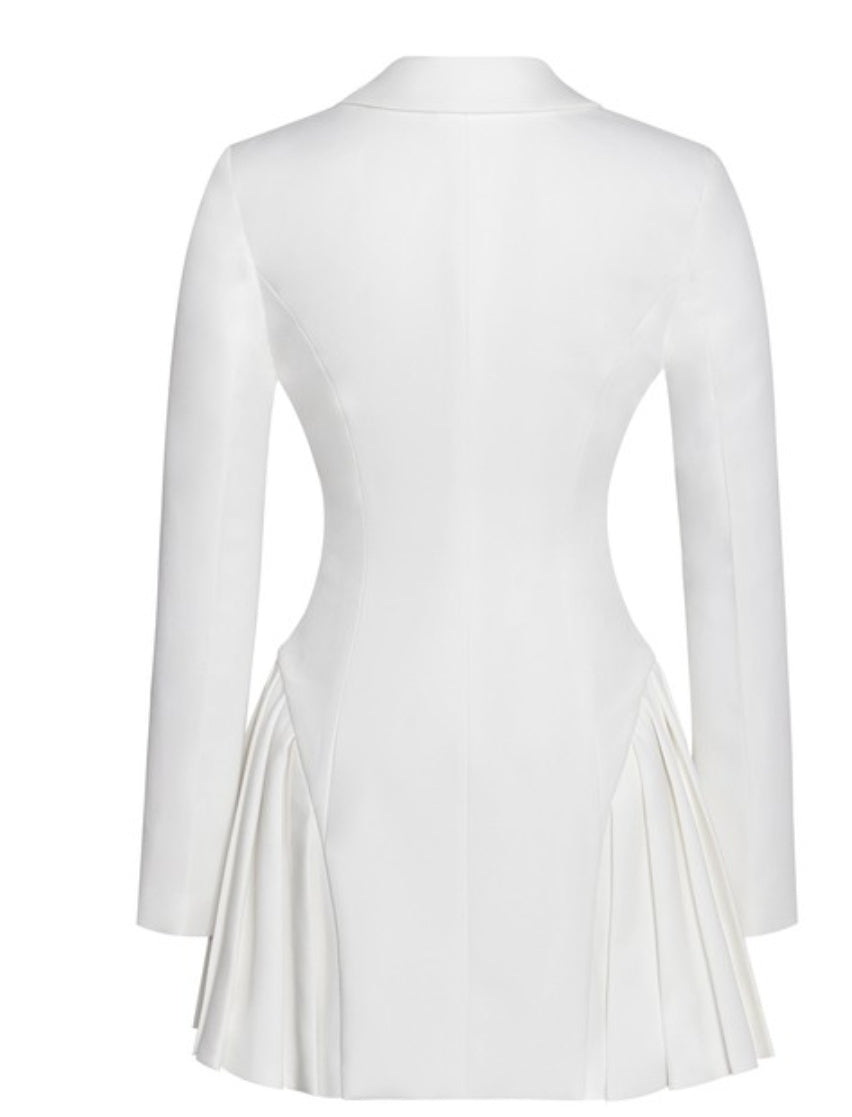 Miss Sophisticated Blazer Dress (White) | Fitz Clothing